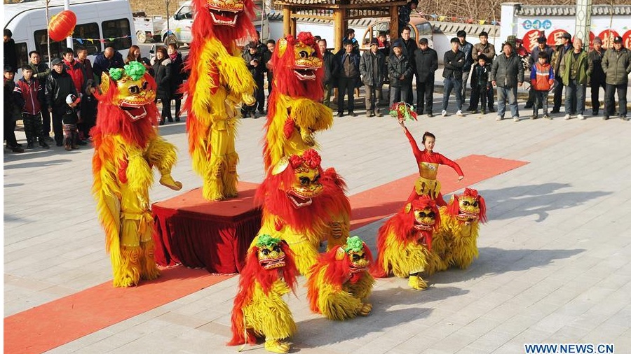 Lion dance to greet upcoming Chinese Spring Festival