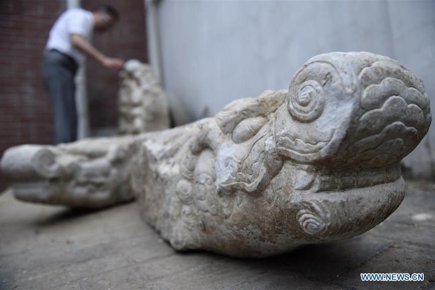 Four heads of marble dragons returned to Yuanmingyuan