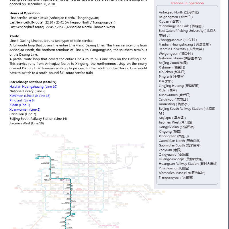 Beijing Subway Line 4 (Daxing)